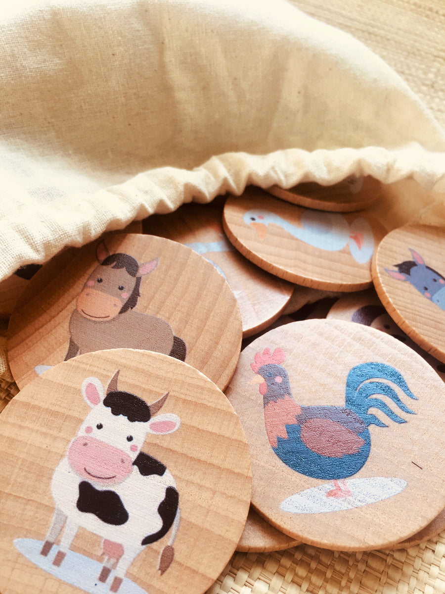 Montessori and Waldorf Inspired Farm Animals Matching and Memory Game ...