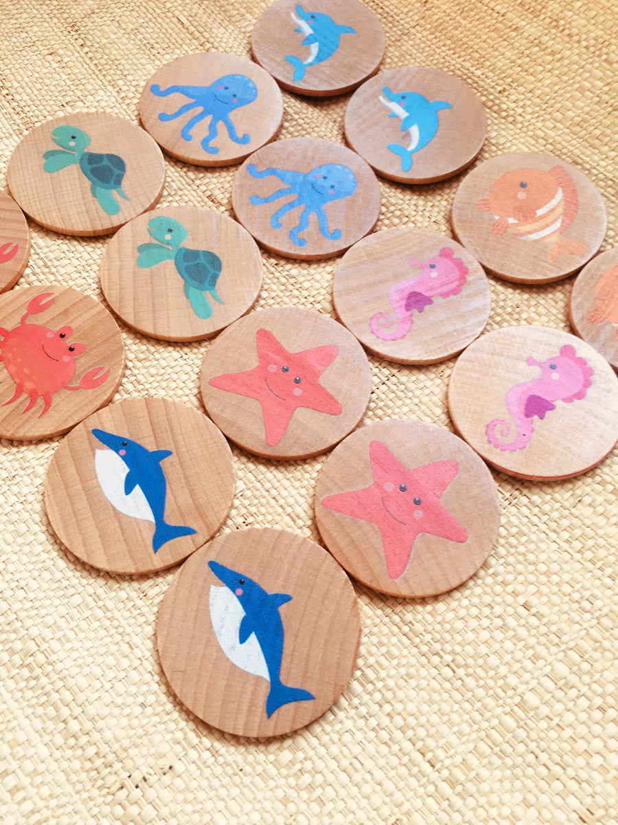 Montessori and Waldorf Inspired Sea Life Matching and Memory Game - 16 ...