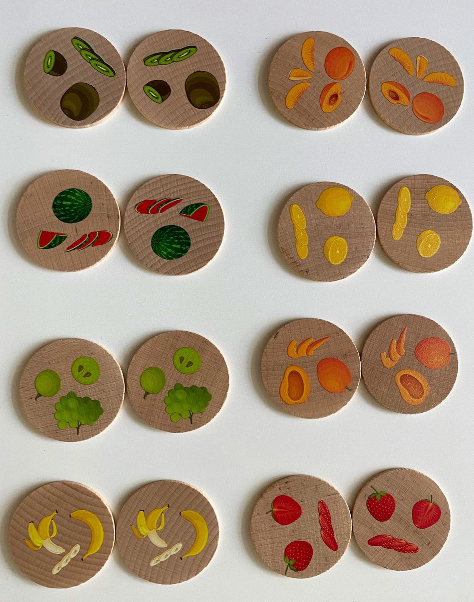Montessori and Waldorf Inspired Fruit Matching and Memory Game - 16 Pi ...